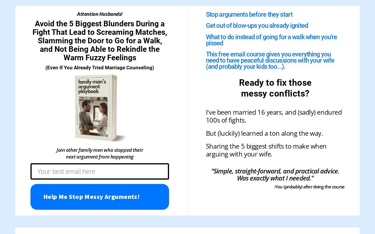 The Family Man’s Argument Playbook The Family Man’s Argument Playbook